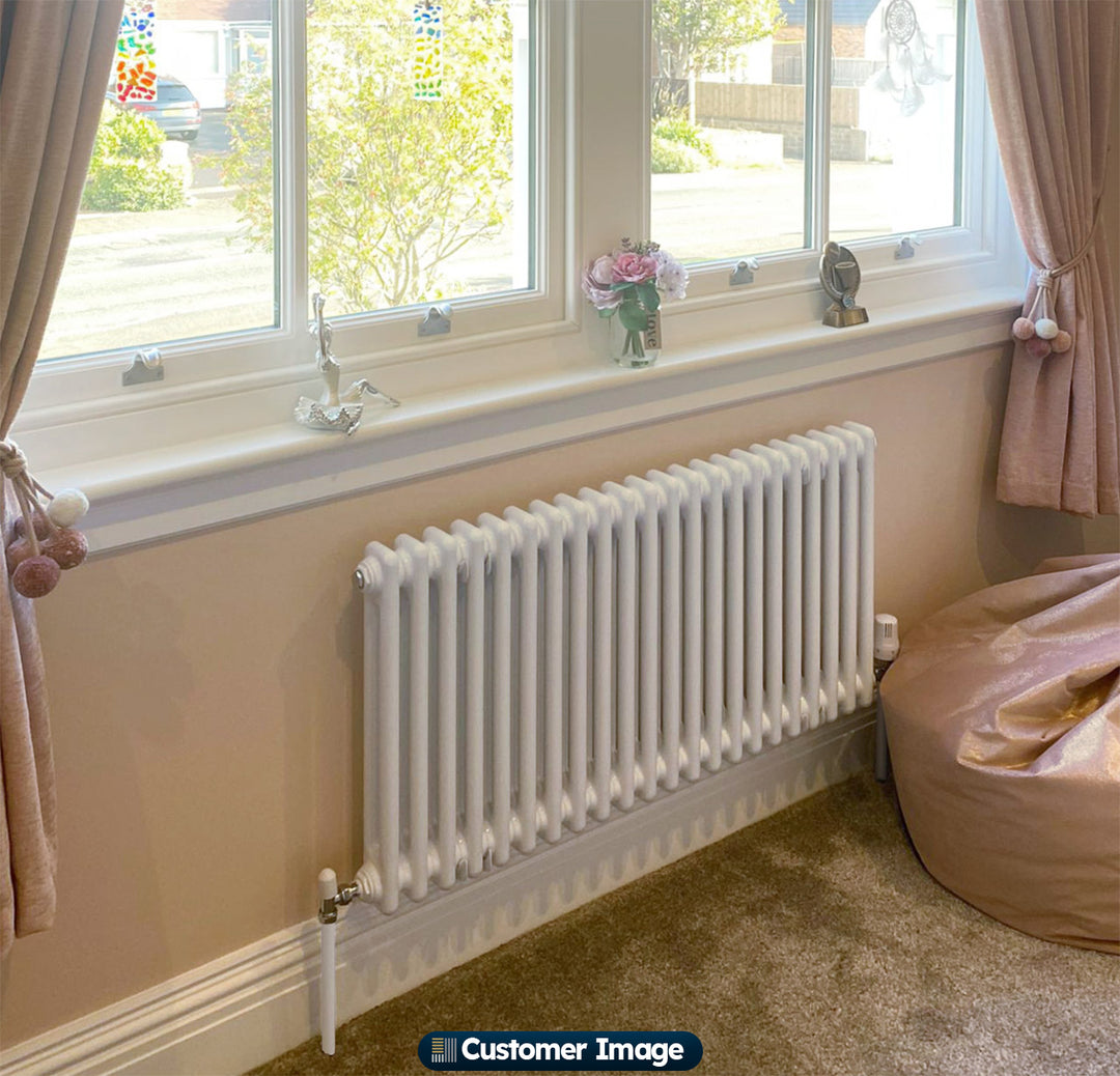 White Column Radiator H500mm x W988mm 2 Column - Alpha | UK Radiators