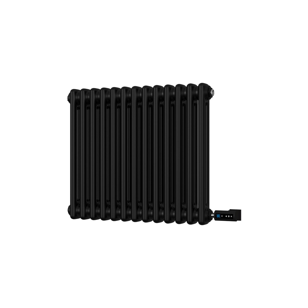 Alpha - Black Column Electric Radiator H500mm x W592mm 2 Column 300w T