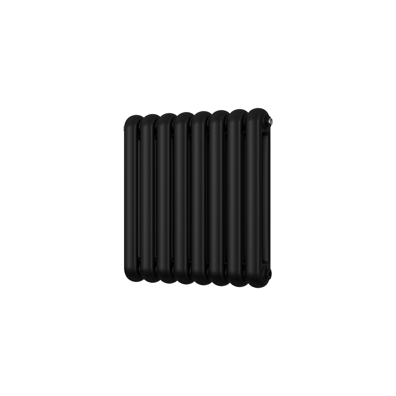 Black Round Top Column Radiator H600mm x W576mm 2 Column - Sherwood ...
