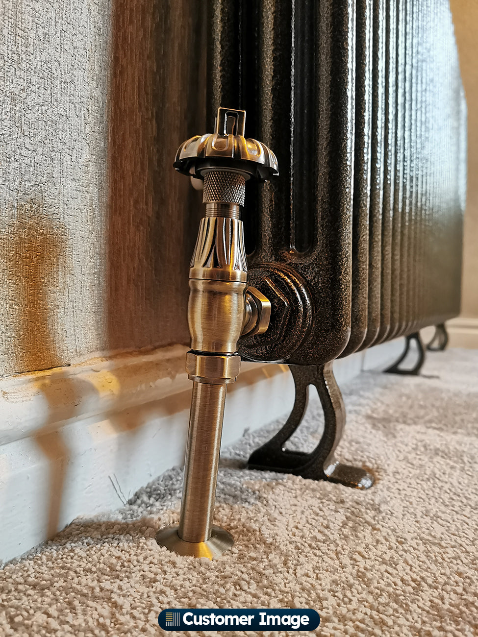 Brushed Brass Radiator Pipe Covers Talon Snappit Radiator Pipe Covers ...