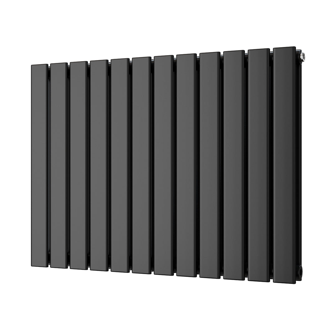 Black Horizontal Radiator H600mm x W816mm Double Panel - Typhoon | UK ...