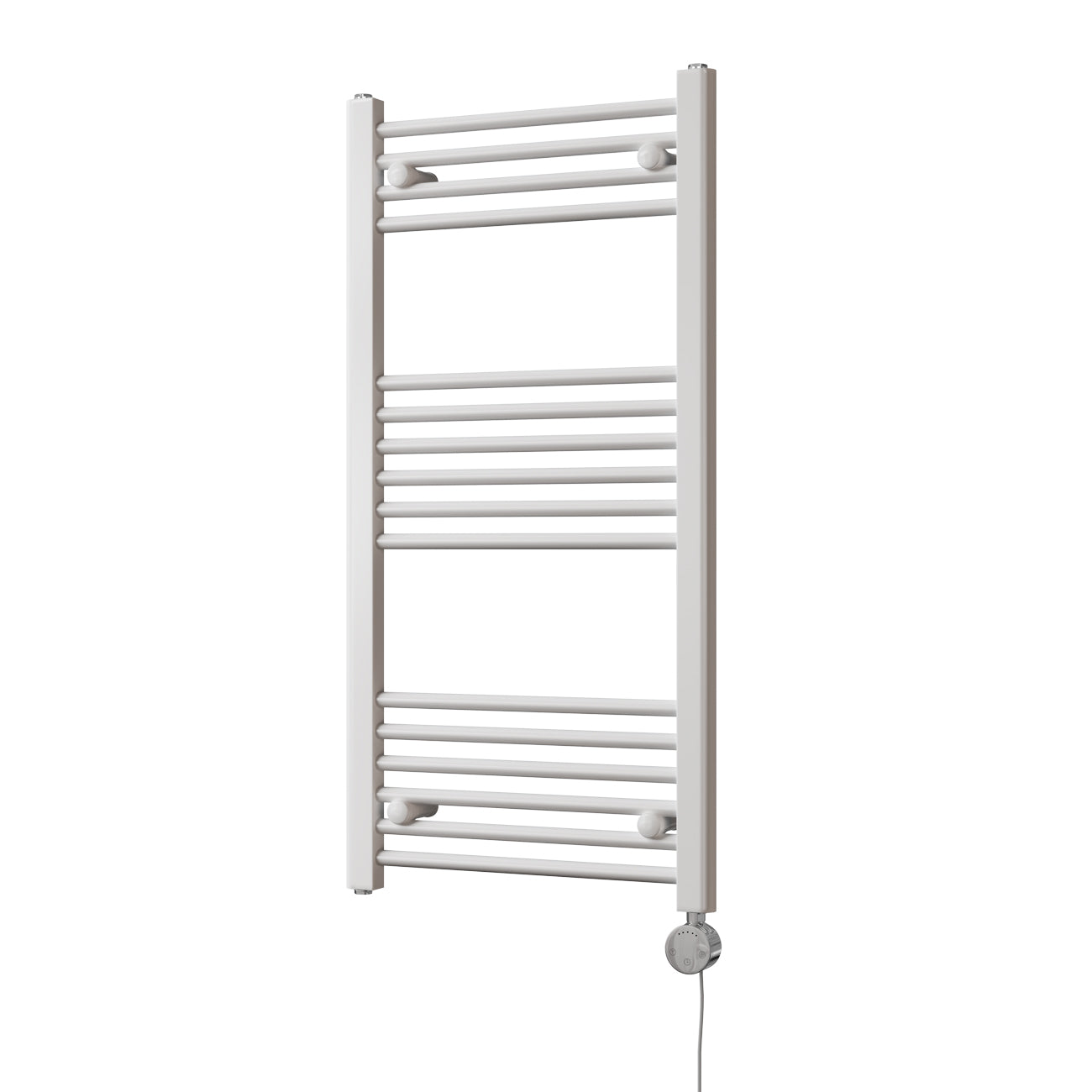 White Electric Towel Rail H1000mm x W500mm Straight 300w Thermostatic ...
