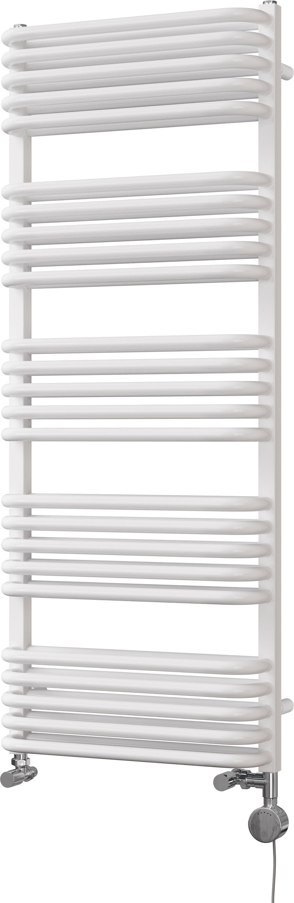 Crossmoor - White Dual Fuel Towel Rail H1269mm x W500mm Thermostatic