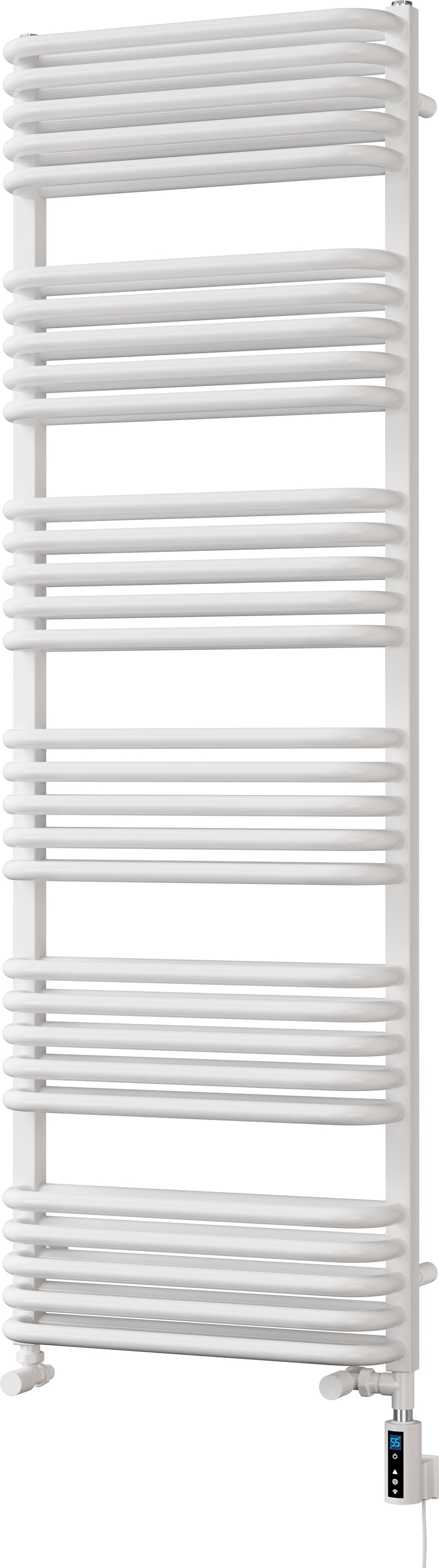 White Dual Fuel Towel Rail H1533mm x W500mm Thermostatic WIFI ...