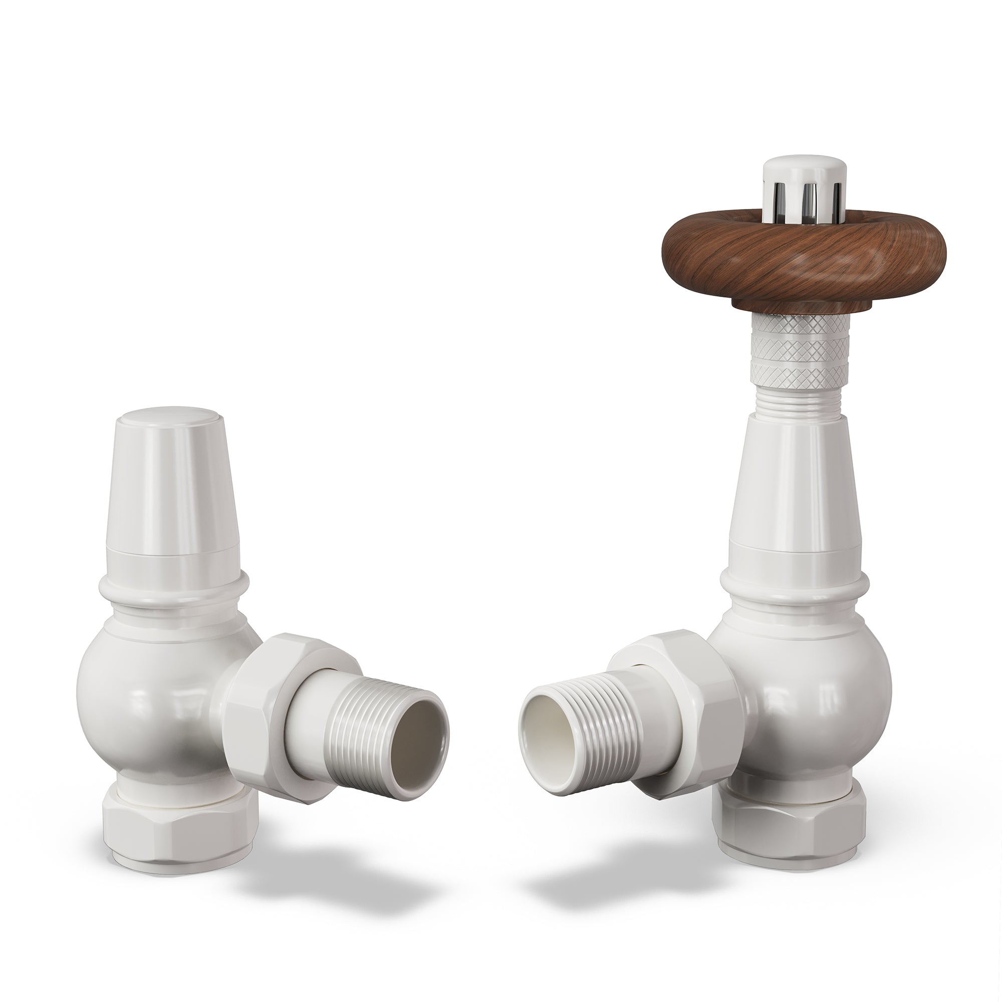 White Thermostatic Radiator Valve Angled 10mm - Derry Traditional | UK ...