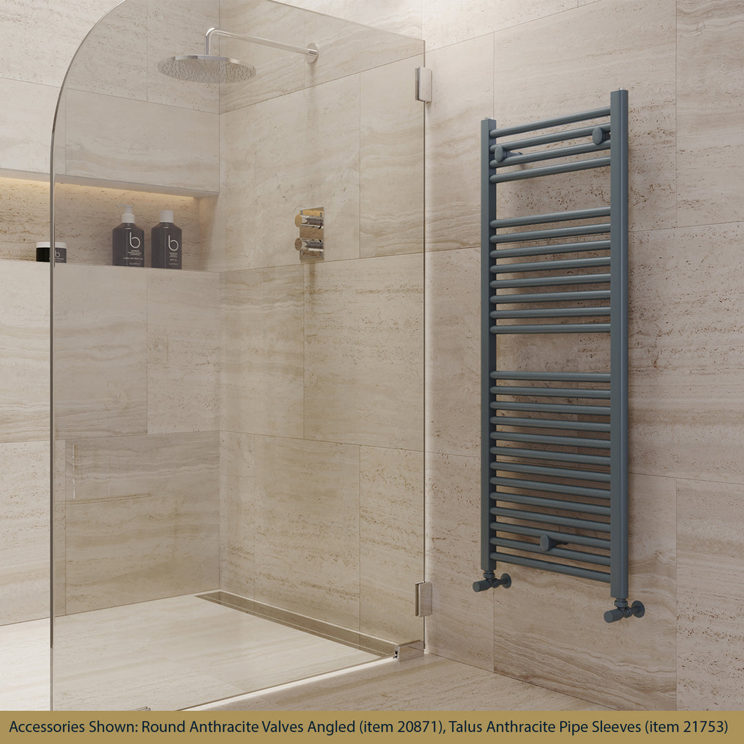 Anthracite Heated Towel Rail - H1230mm x W500mm - Straight - Roma | UK ...
