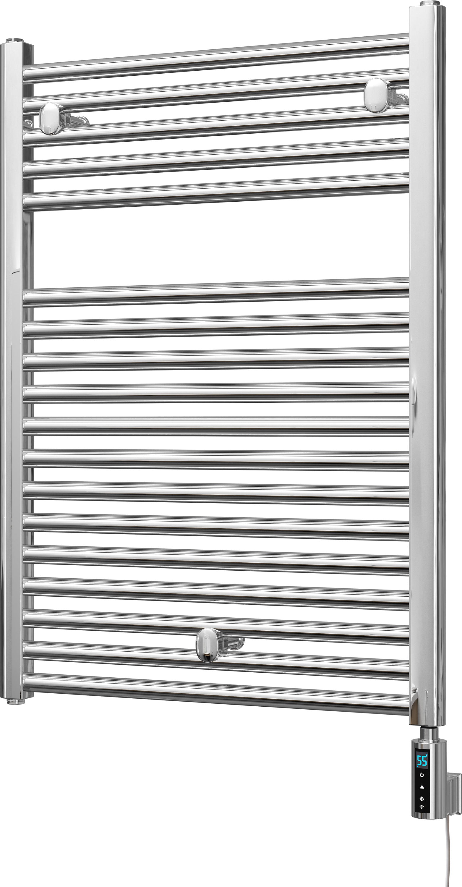 Chrome Electric Towel Rail H842mm x W600mm Straight 300w Thermostatic ...