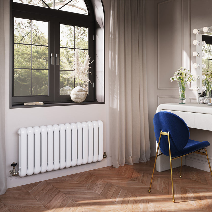 White Round Top Column Radiator H500mm x W993mm 2 Column - Sherwood ...