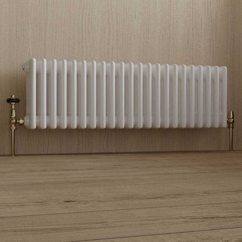 Polished Brass Thermostatic Radiator Valves Angled - Signature Wooden ...